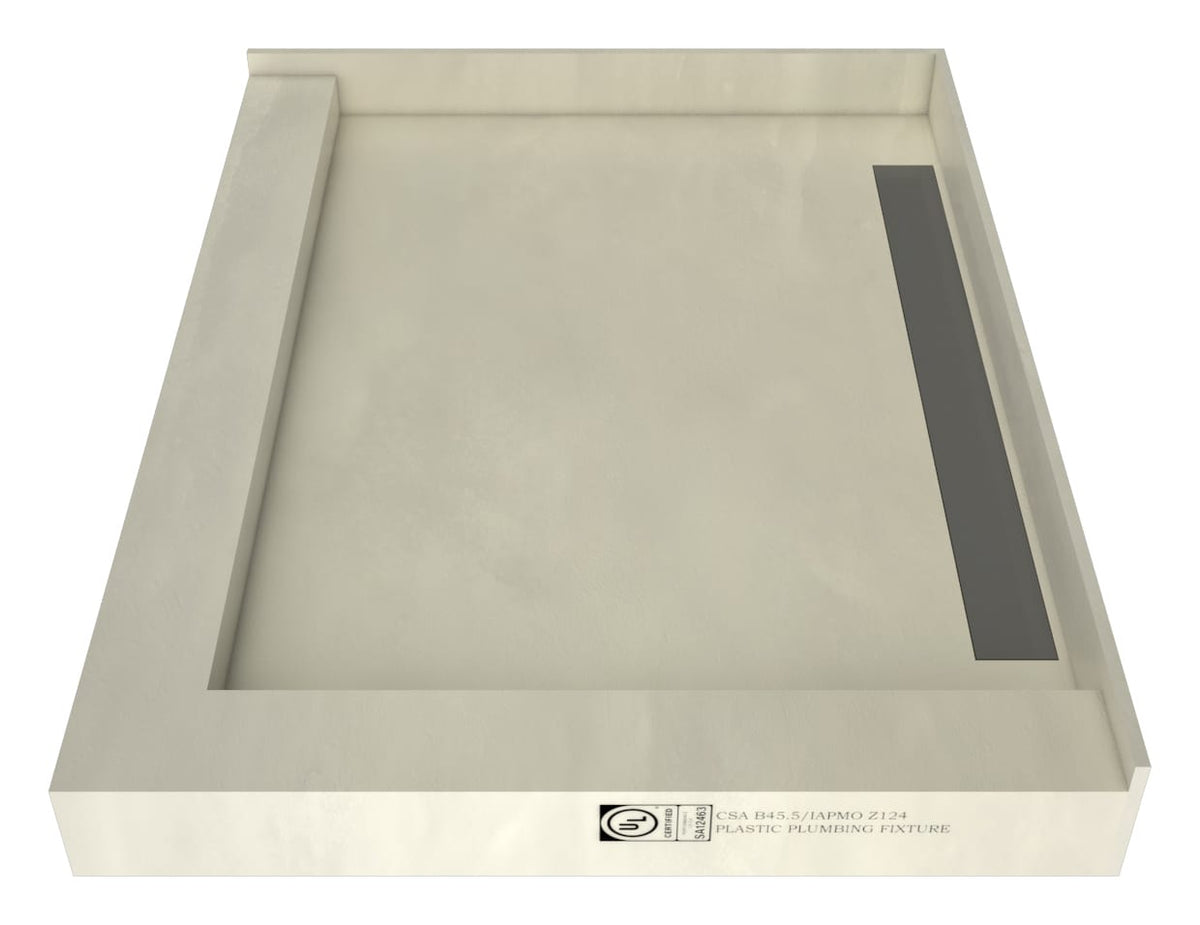 WonderFall Trench® 42 In x 36 In Left Dual Curb Corner Shower Pan with ...