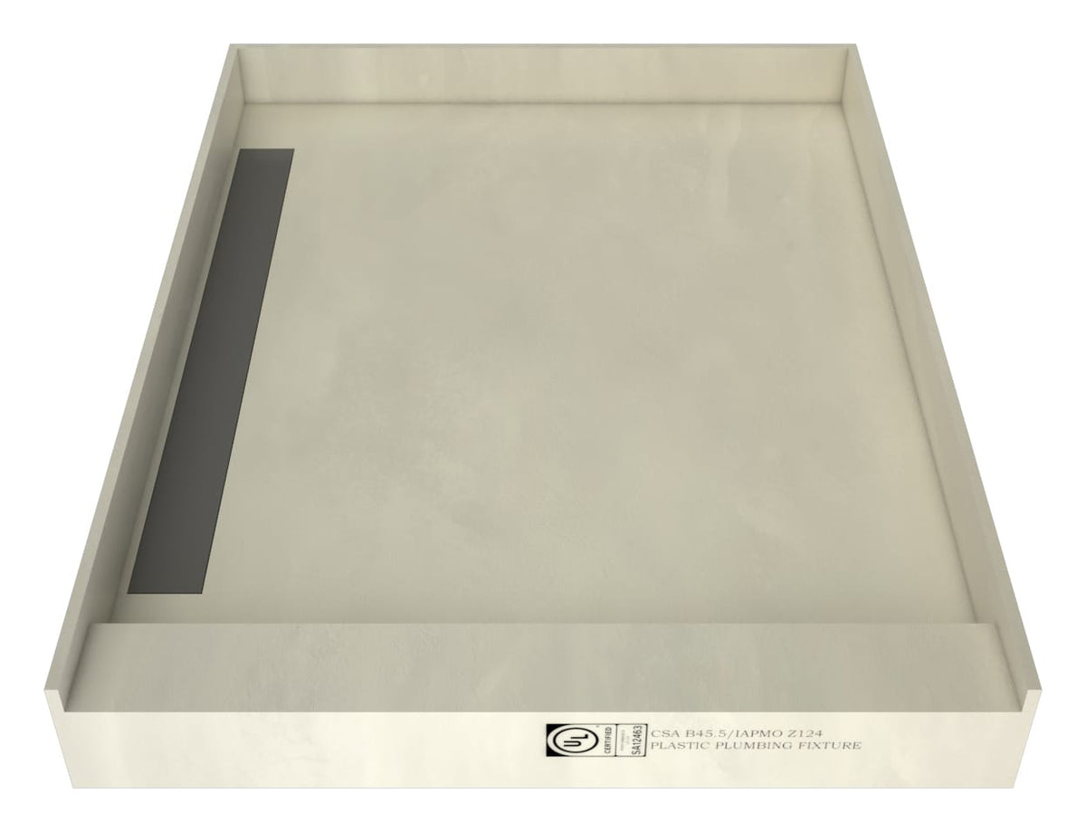 WonderFall Trench Shower Pan, 42 x 36, Left Infinity Shower Floor ...